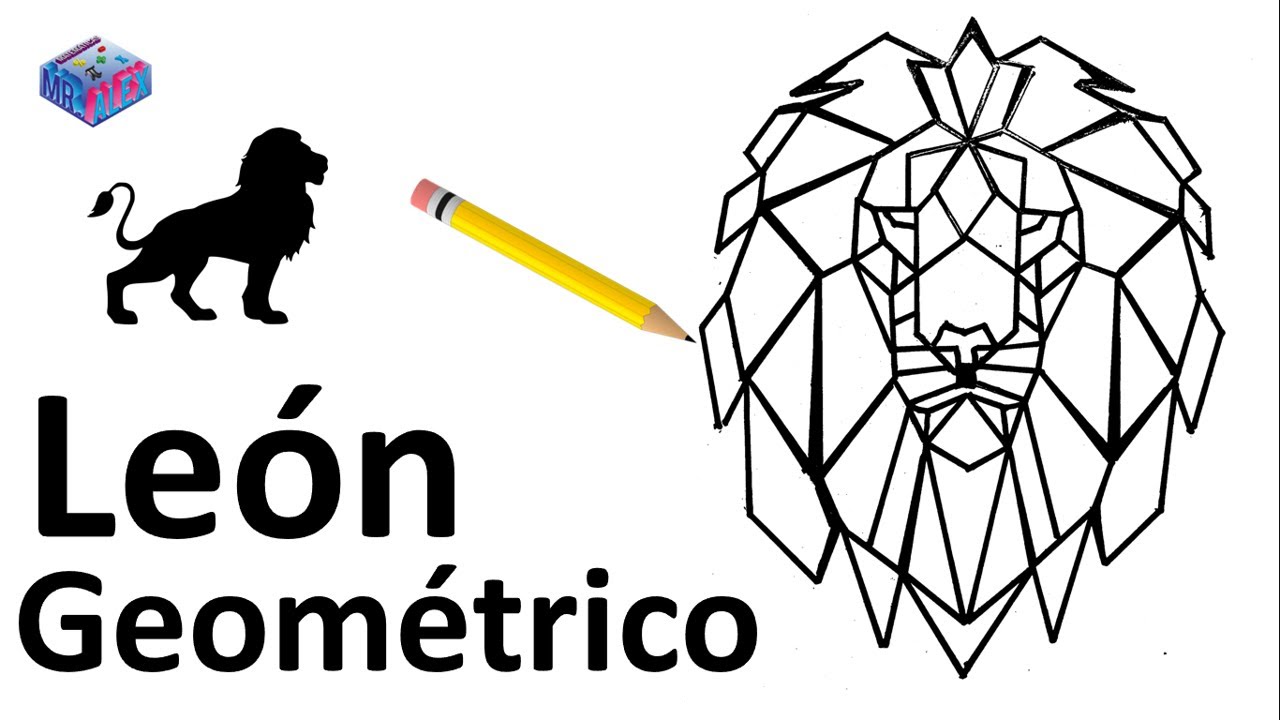 Geometric lion step by step