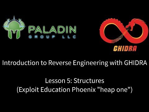 Intro to Reverse Engineering with GHIDRA - Lesson 5 Structures Exploit Educations Phoenix heap one