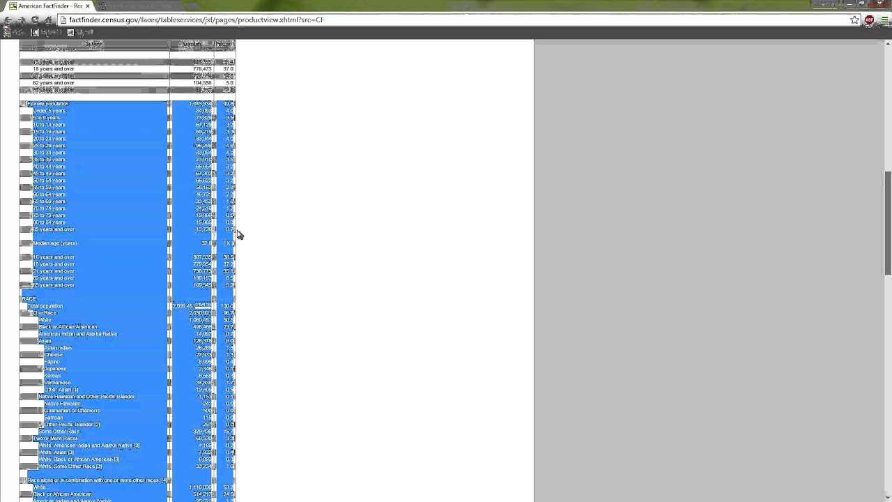 How to construct a Population Pyramid with Excel and US Census