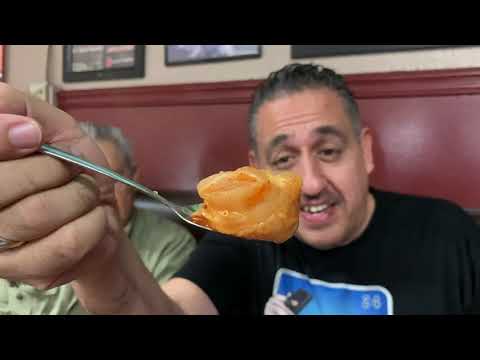 Mexi Papa tries El Pollo Fino’s Menudo.