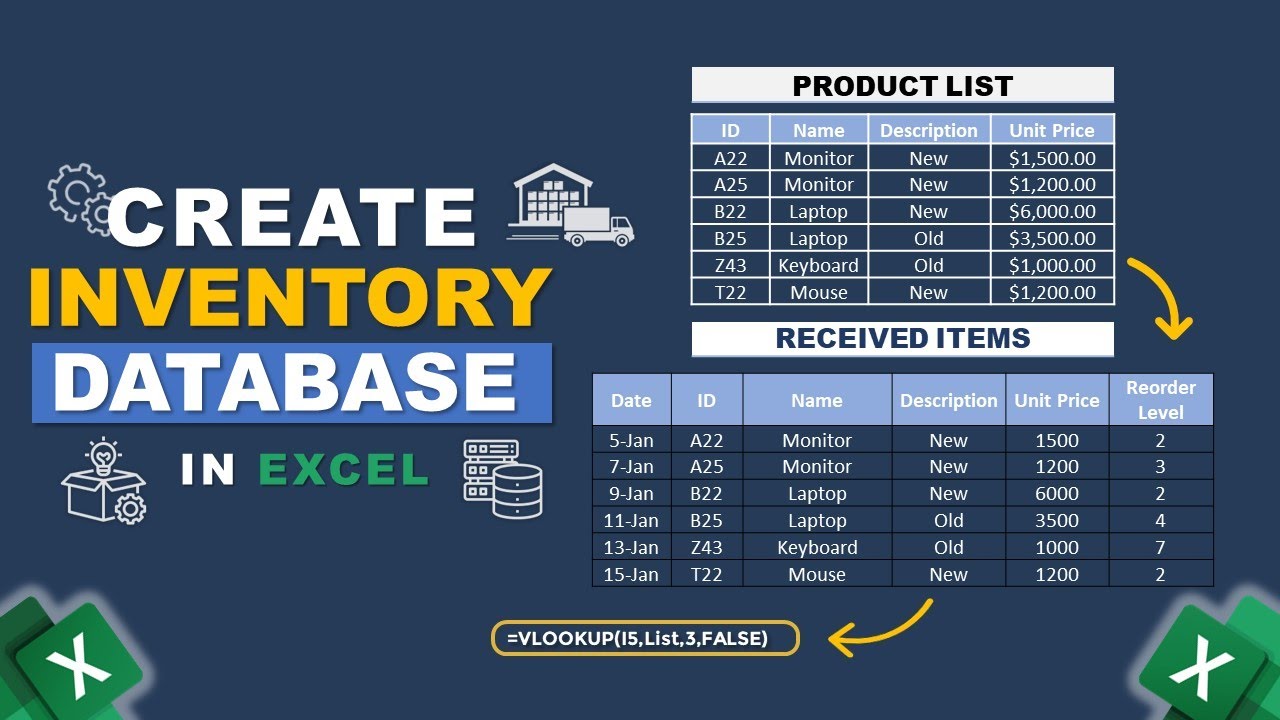 How to Create Inventory Database in Excel