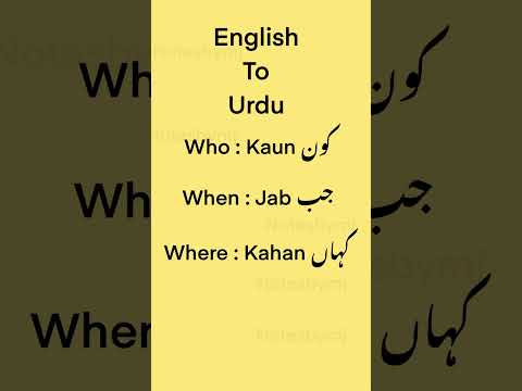 Urdu to English: What Do Who, When & Where Mean? | Learn Fast! #urdutoenglish