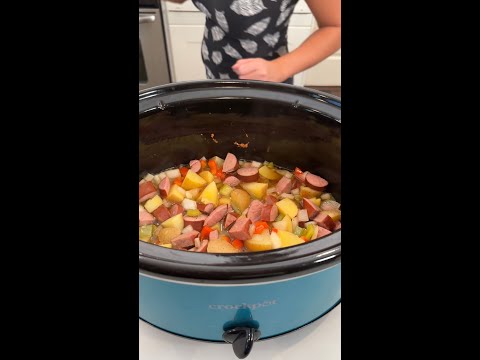 Delicious kielbasa dinner in the crockpot