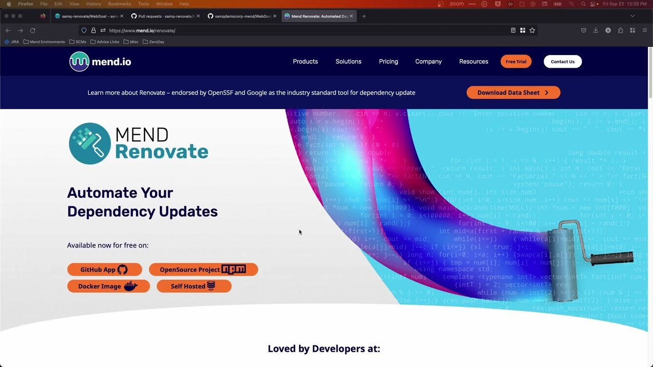 Mend Renovate Enterprise Edition Demo