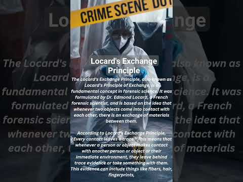 Locard's Exchange Principle. “Every contact leaves a trace”. #forensics #crime #subscribe #shorts