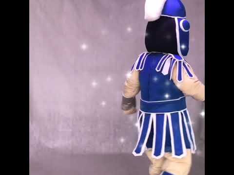 Dark Blue Spartan Trojan Knight Sparty Mascot Costumes With Shield People