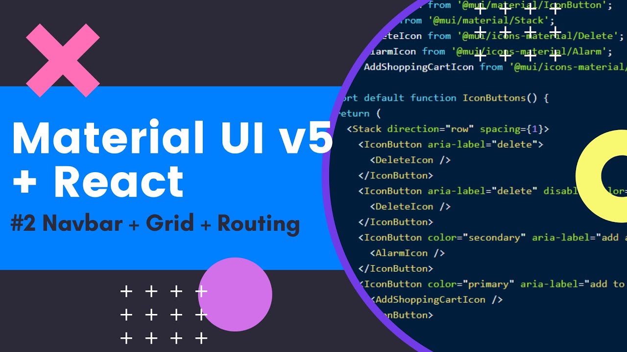 Material UI in React #2 - Adding and customizing navbar, grid & basic routing