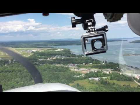 LANDING TRENTON, MAINE AIRPORT IN CESSNA 172- SCENIC FLIGHTS OF ACADIA -NEAR BAR HARBOR MAINE