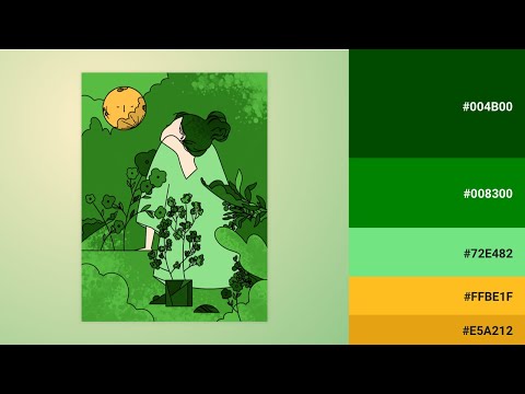 Beautiful color palette for coloring | Color Combination Green Yellow