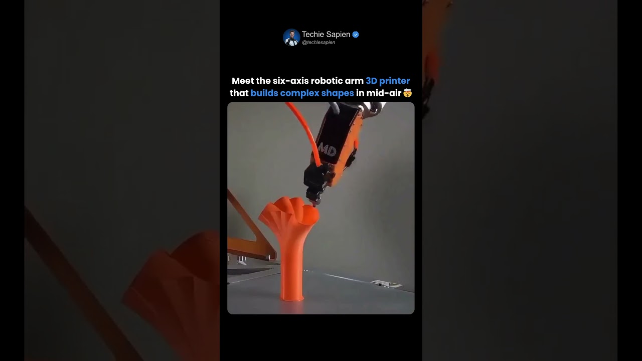 Next-Gen 3D Printing: Six-Axis Robotic Arm That Prints In Mid-Air!🤯