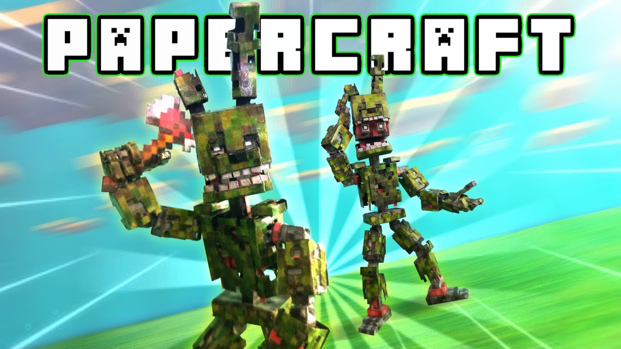 ✅️How to Make Springtrap out of Paper | Articulated Figure | Minecraft FNAF Papercraft Tutorial