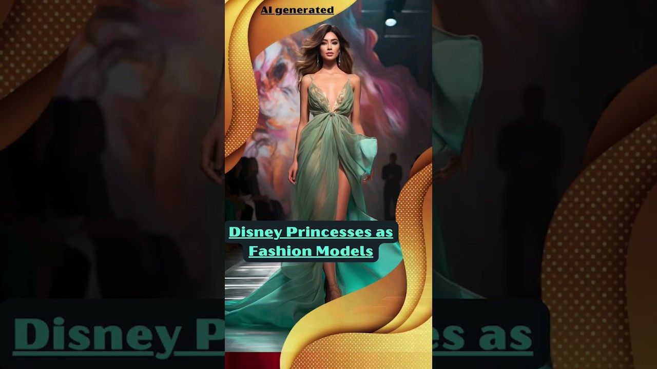 I asked AI to draw Disney Princesses as Fashion Models. AI Generated #shorts #ai #disney