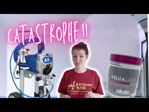 Première utilisation d'un pistolet à peinture Airless Graco A60 pour impression sur murs et plafond