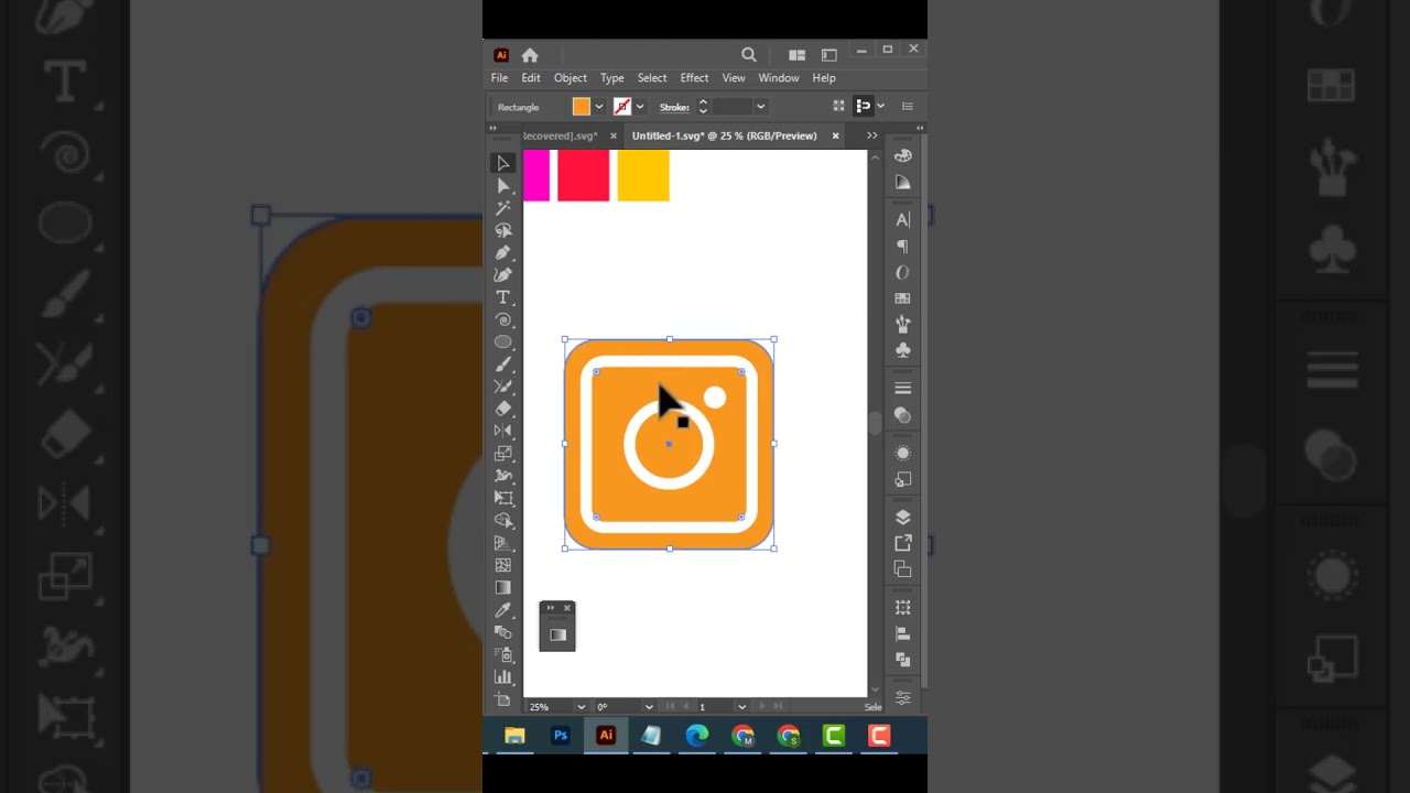 Graphic Design Tutorial - How to make Instagram logo in adobe illustrator