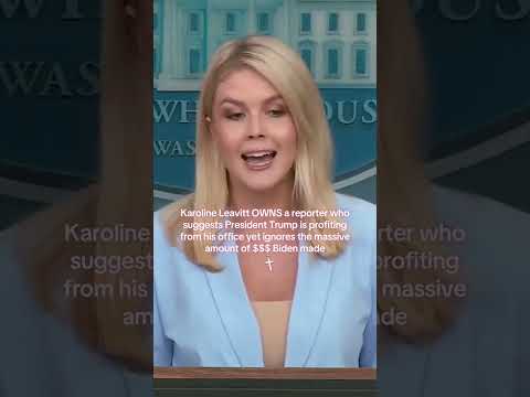 Karoline Leavitt OWNS a reporter who suggests President Trump is profiting from his office #trump