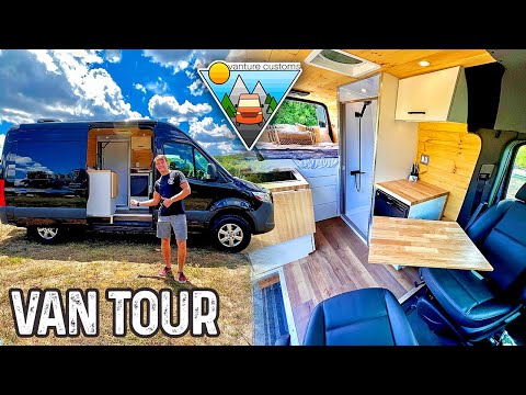 SMALLEST Sprinter Campervan with Full Shower, Kitchen, Dining & Garage