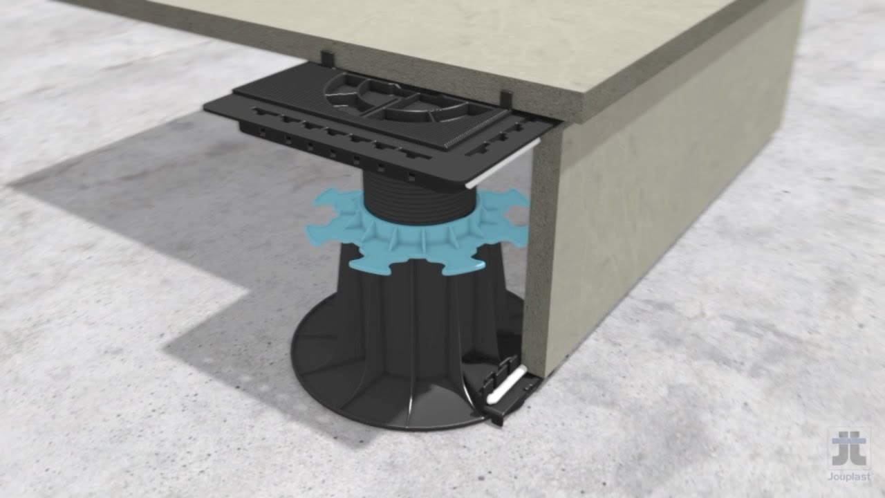 Fermeture latérale d'une terrasse en dalle sur plots JOUPLAST