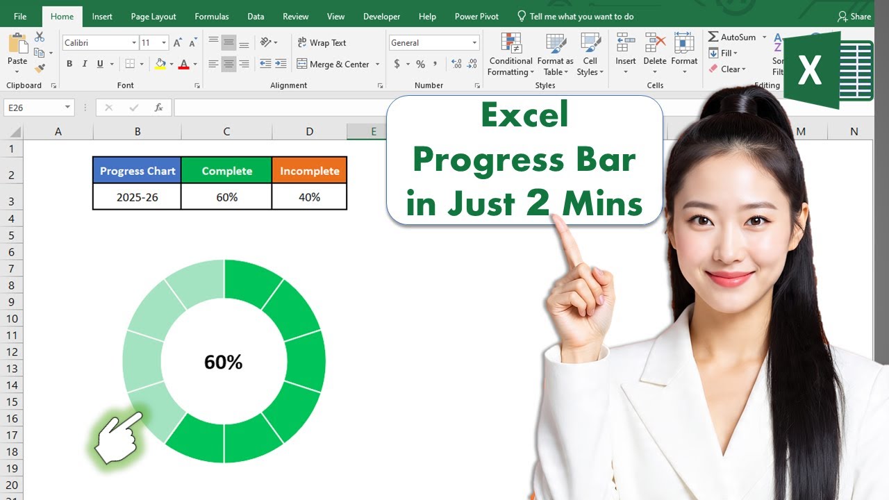 Excel Tutorial: Dynamic Doughnut Chart for Progress Tracking || In just 2 minutes #excel