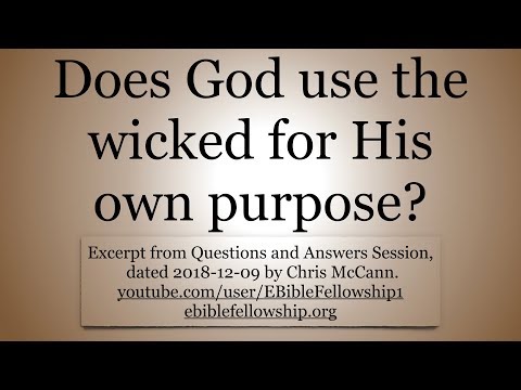 Does God use the wicked for His own purpose?