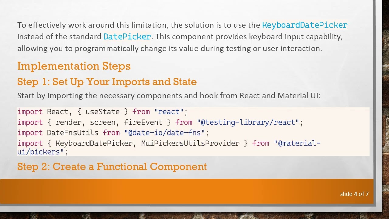 React Testing Library: Solving the Material UI DatePicker Input Issue