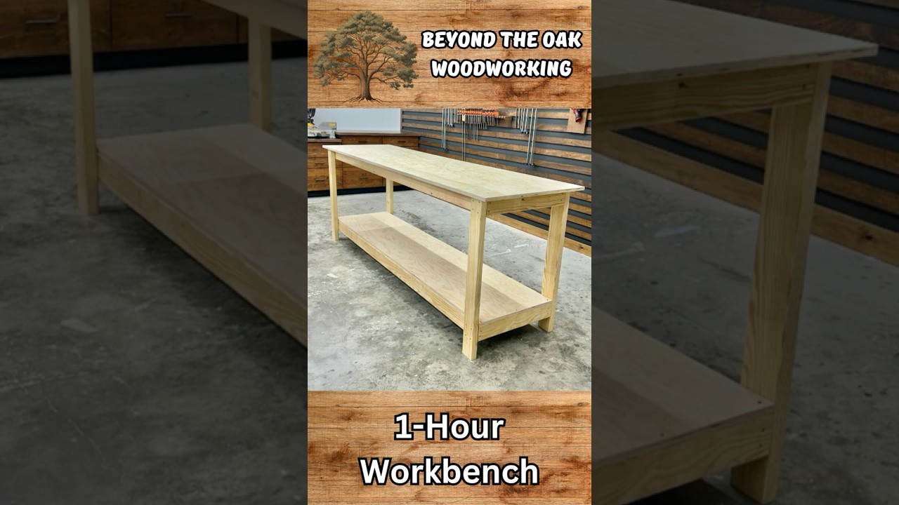 Build a Workbench in 1 Hour #woodworking #diy #workbench #shorts #storage #howto #howtomake #easy
