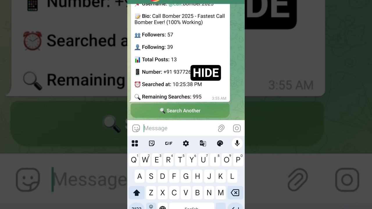 Instagram Username To Phone Namber 🔥 | #callbomber #callbomber2025 #callbomber #instagram