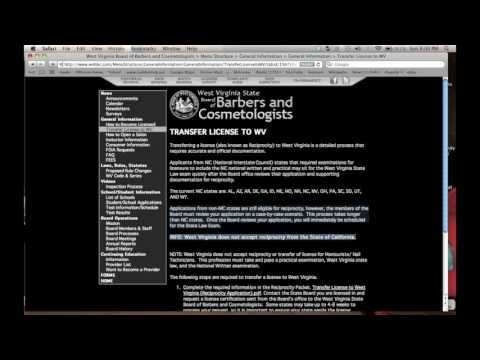 Transferring your License to West Virginia (Reciprocity)