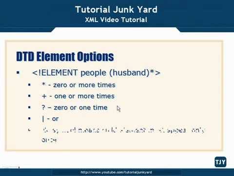 XML Tutorial 26 DTD Schema Element Options