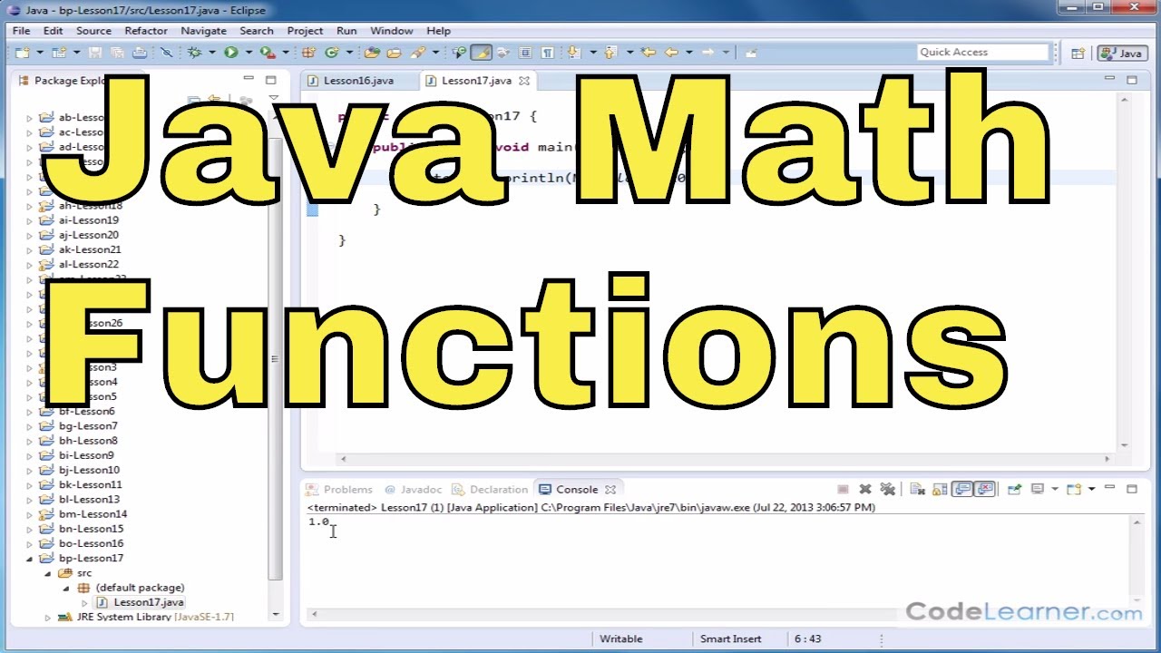 Java Tutorial - 17 - Logarithms and Natural Logarithms