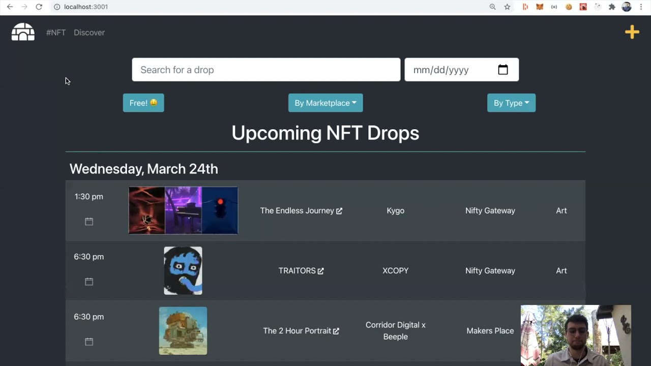 NFT Drop Calendar Demo