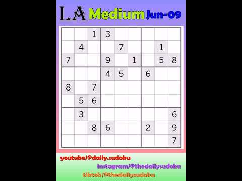 Los Angeles Times Daily #Sudoku 2025-06-09 2171 Medium