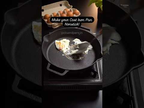 Nonsticky cast iron skillet in 2 minutes | Try this hack #castironskillet #castironcooking #skillet