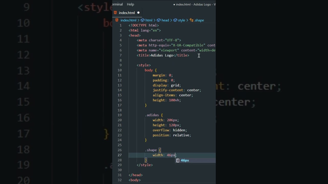 how to make adidas logo html CSS1920