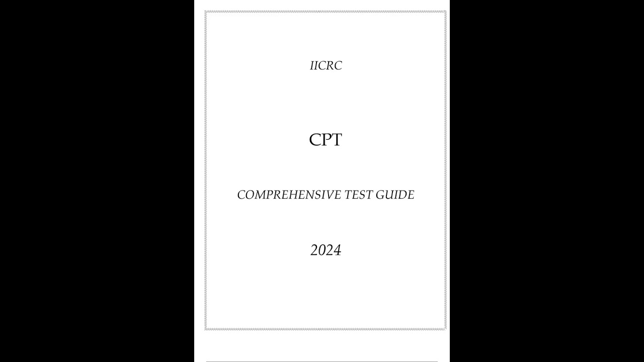 IICRC CPT Comprehensive Test Guide 2024 pdf