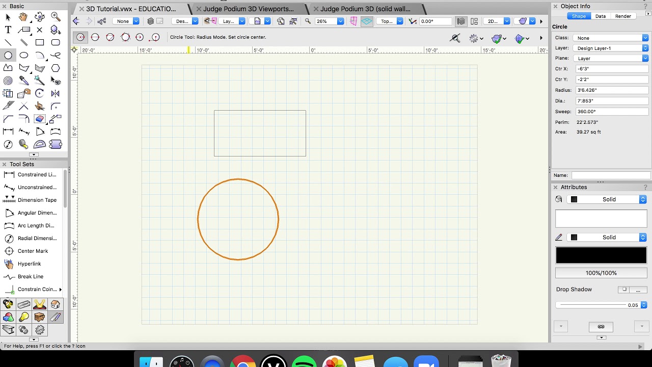 Vectorworks 2019 Basic 3D Drafting