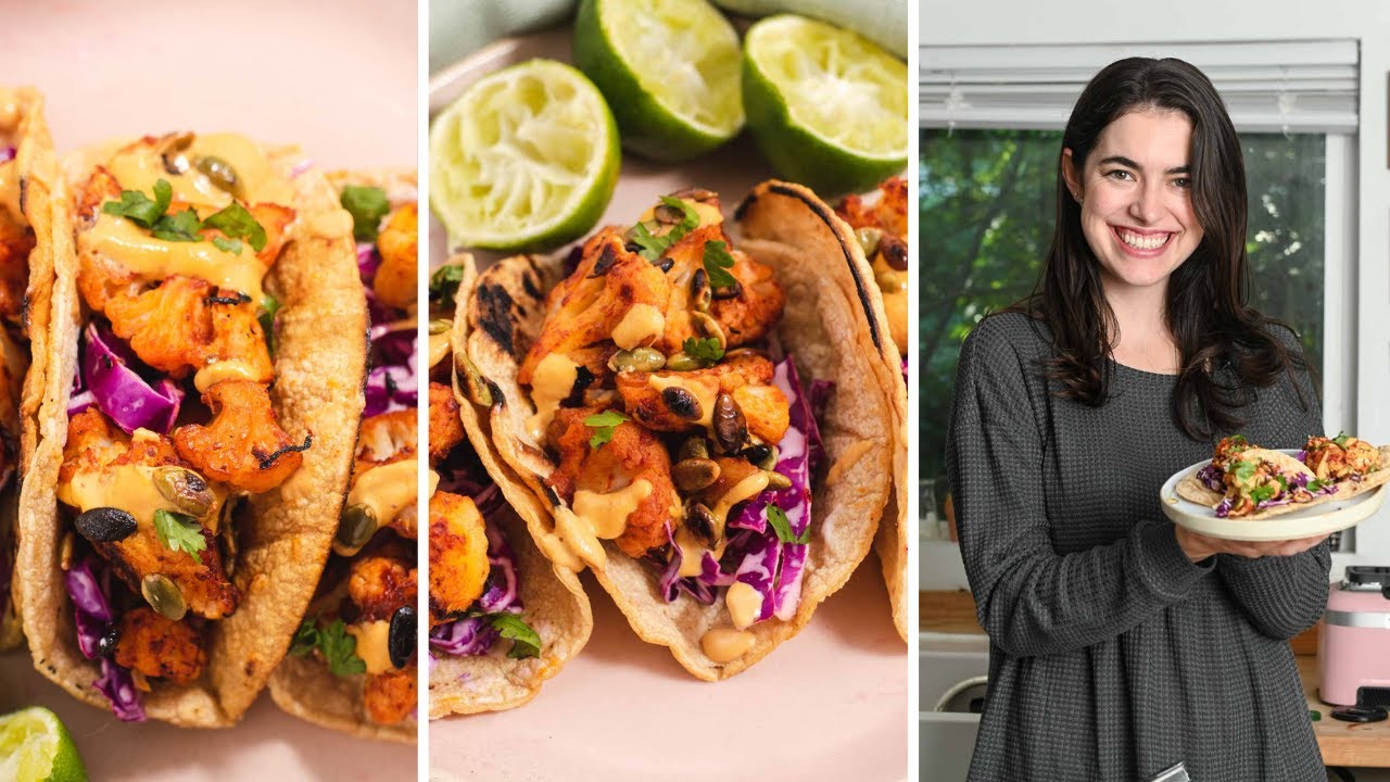Chipotle Roasted Cauliflower Tacos | vegan & spicy!