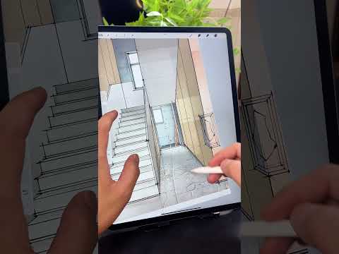 Drawing stair design using procreate in Ipad for clients. #digitaldrawing #ipadpro #icreate
