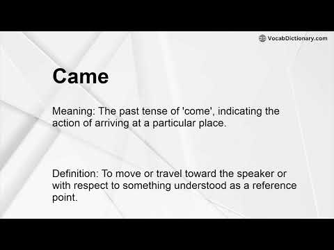Came Meaning