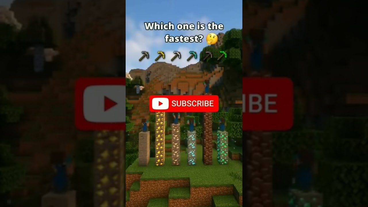 Which Minecraft Pickaxe is Faster? #shorts 🧱🔥