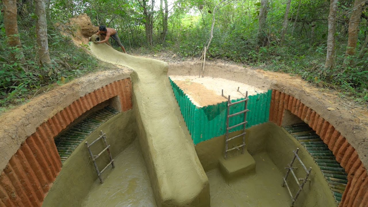 Build Most Tunnel WaterSlide To Swimming Pool Underground