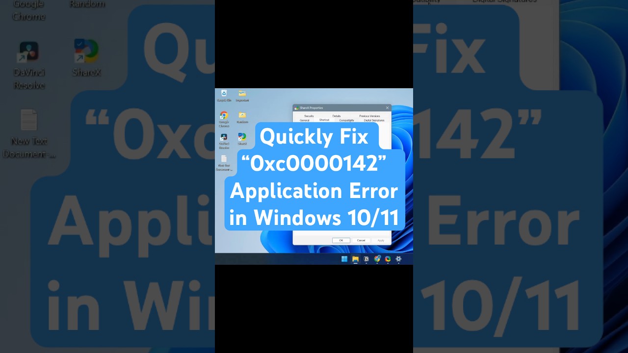 Fix 0xc0000142 Application Error #windows