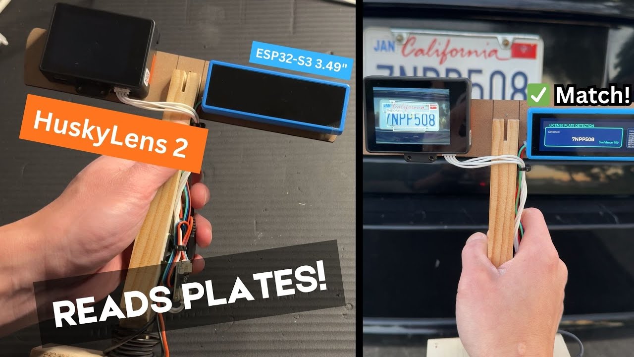 I built a DIY License Plate Scanner with HuskyLens2 & ESP32-S3.