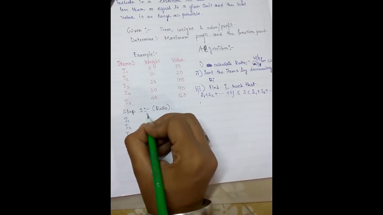 KNAPSACK PROBLEM FRACTIONAL