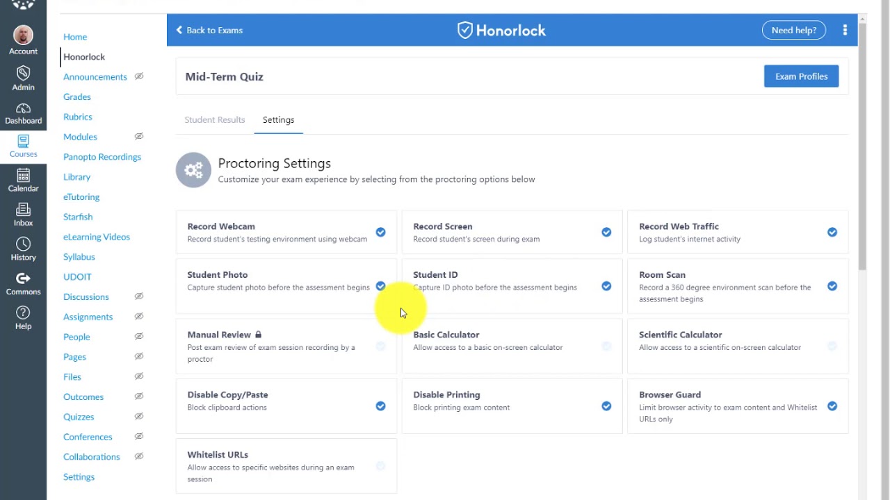 Enabling Honorlock (for instructors)