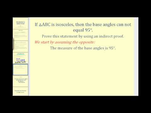 Introduction to Indirect Proof | Math Help from Arithmetic through ...
