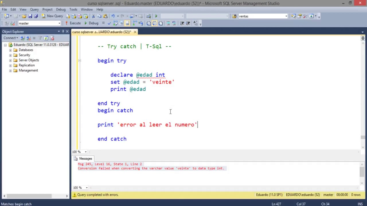 SQL Server | 41 - T-SQL   Try Catch
