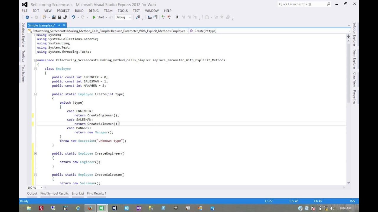 Replace Parameter With Explicit Methods
