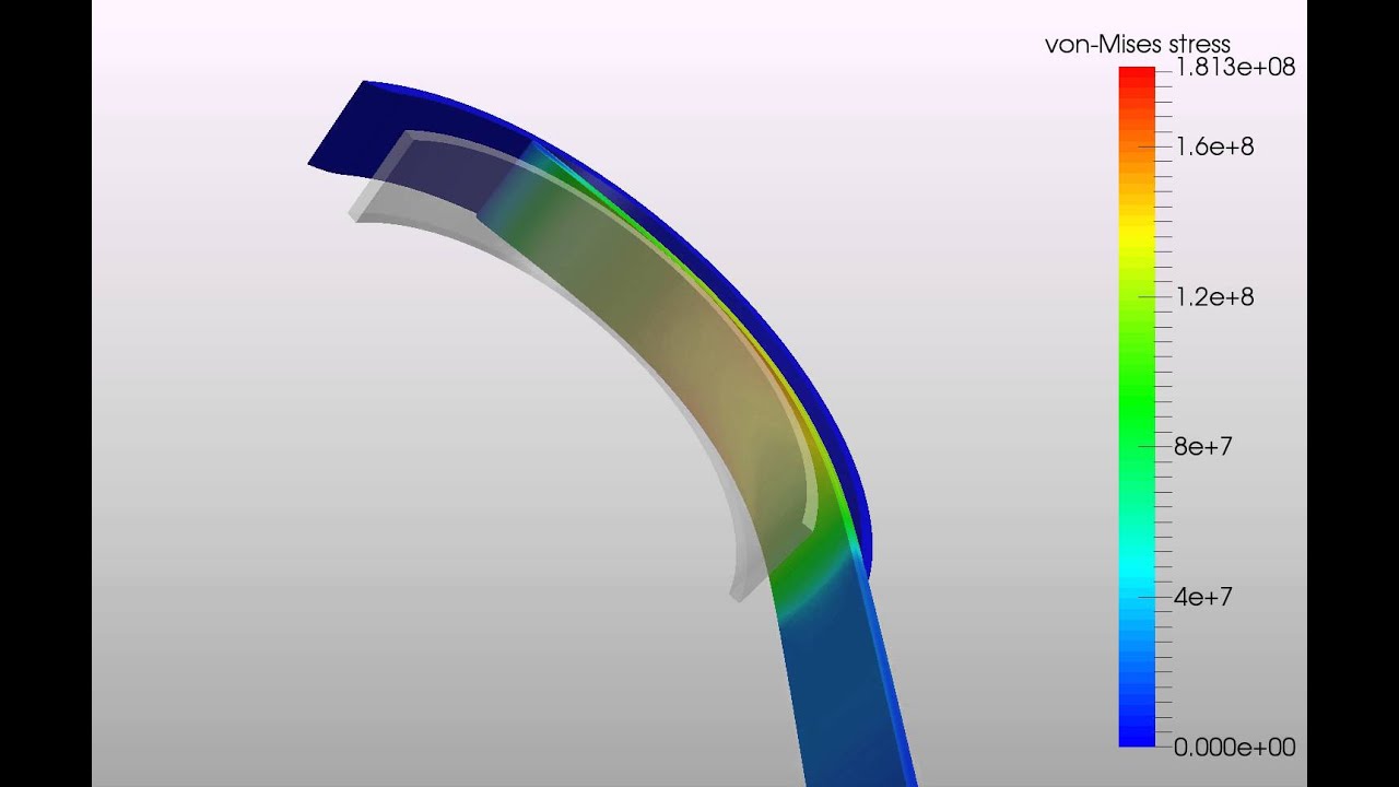 Copper Bending Simulation Through a Half Ring Mold