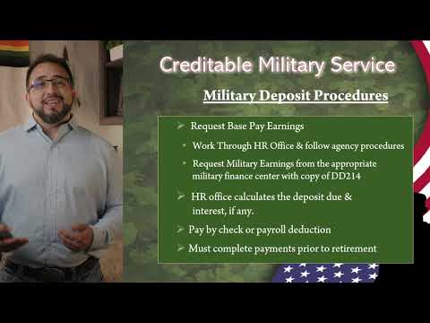 Creditable Military Service and FERS Special Provision Benefits Overview