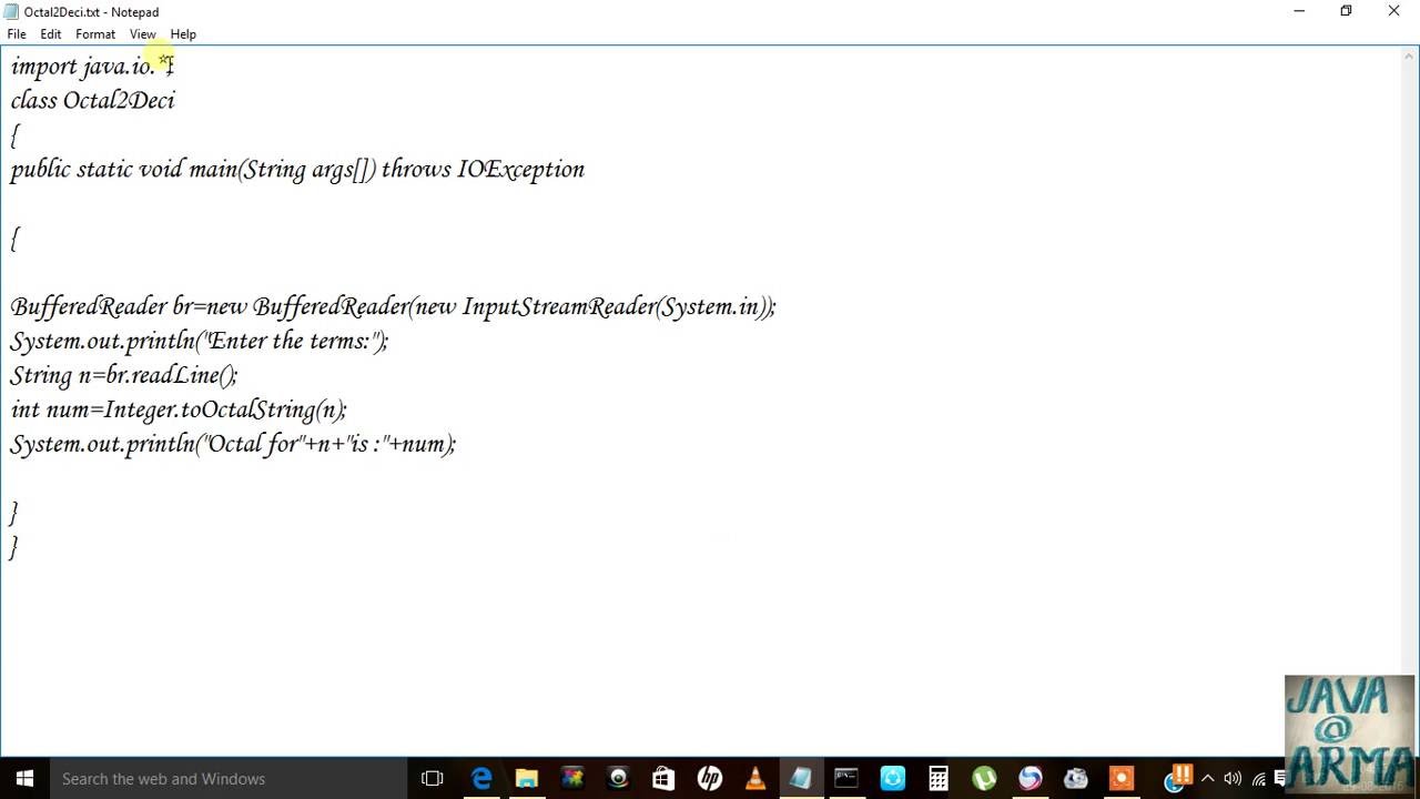 Java Program to Convert Octal Number to Decimal